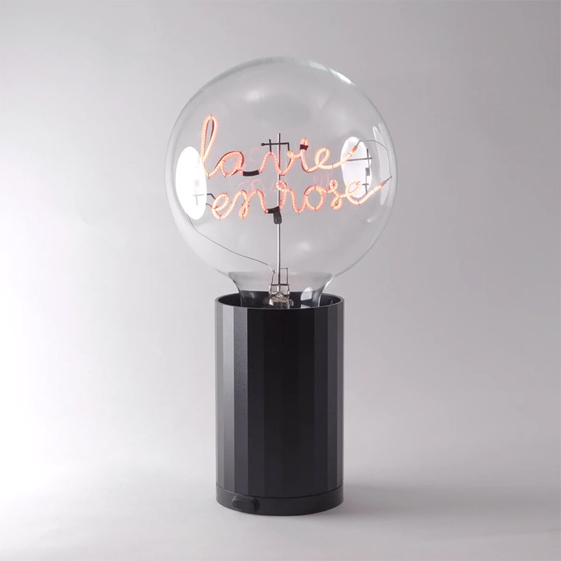 Ampoule décorative LA VIE EN ROSE avec socle sur CDC Design