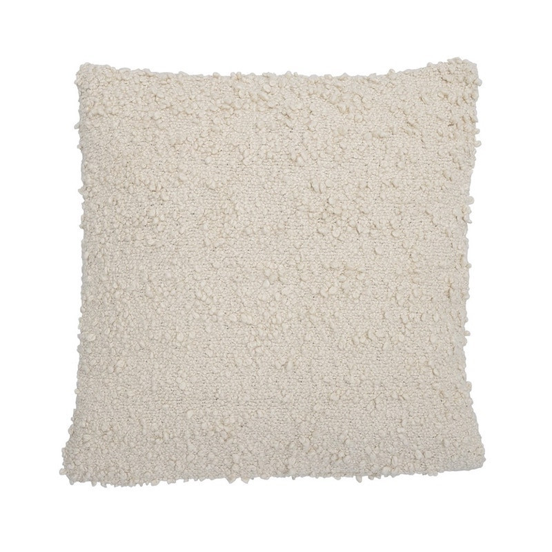 Coussin blanc tissu bouclé sur Coup de Cœur Design