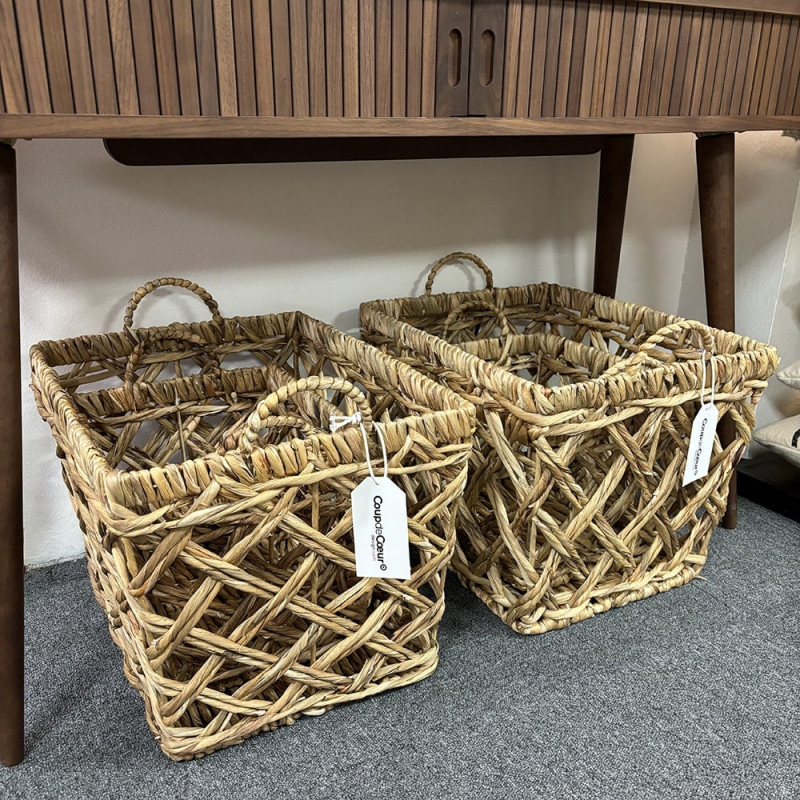 Console meuble avec rangement placage noyer - CDC Design