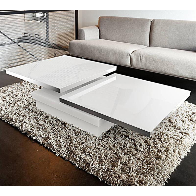 Table basse blanche modulable design sur CDC Design