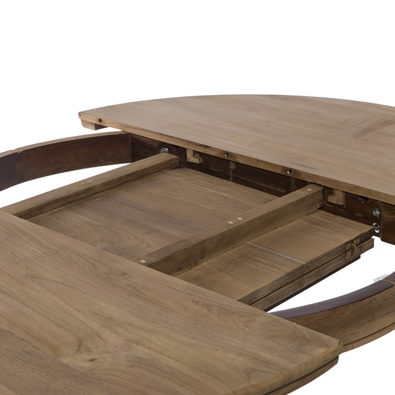 Table bois ronde extensible style campagne chic CDC Design