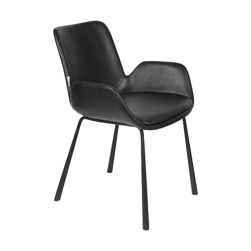 Chaise Simili Cuir Noir