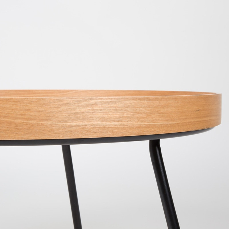 Table basse ronde plateau bois à rebord - Coup de Cœur Design