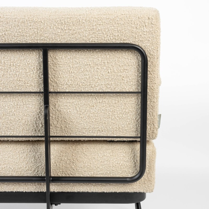 Canapé vintage années 60 tissu blanc sur Coup de Cœur Design