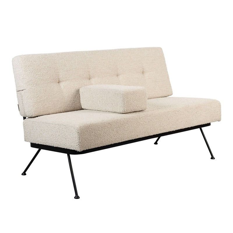 Canapé vintage années 60 tissu blanc sur Coup de Cœur Design